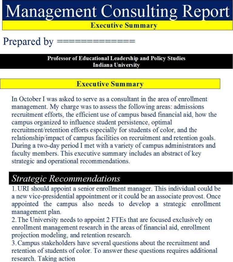 Consulting Report Templates – Free Report Templates Within Consultant ...