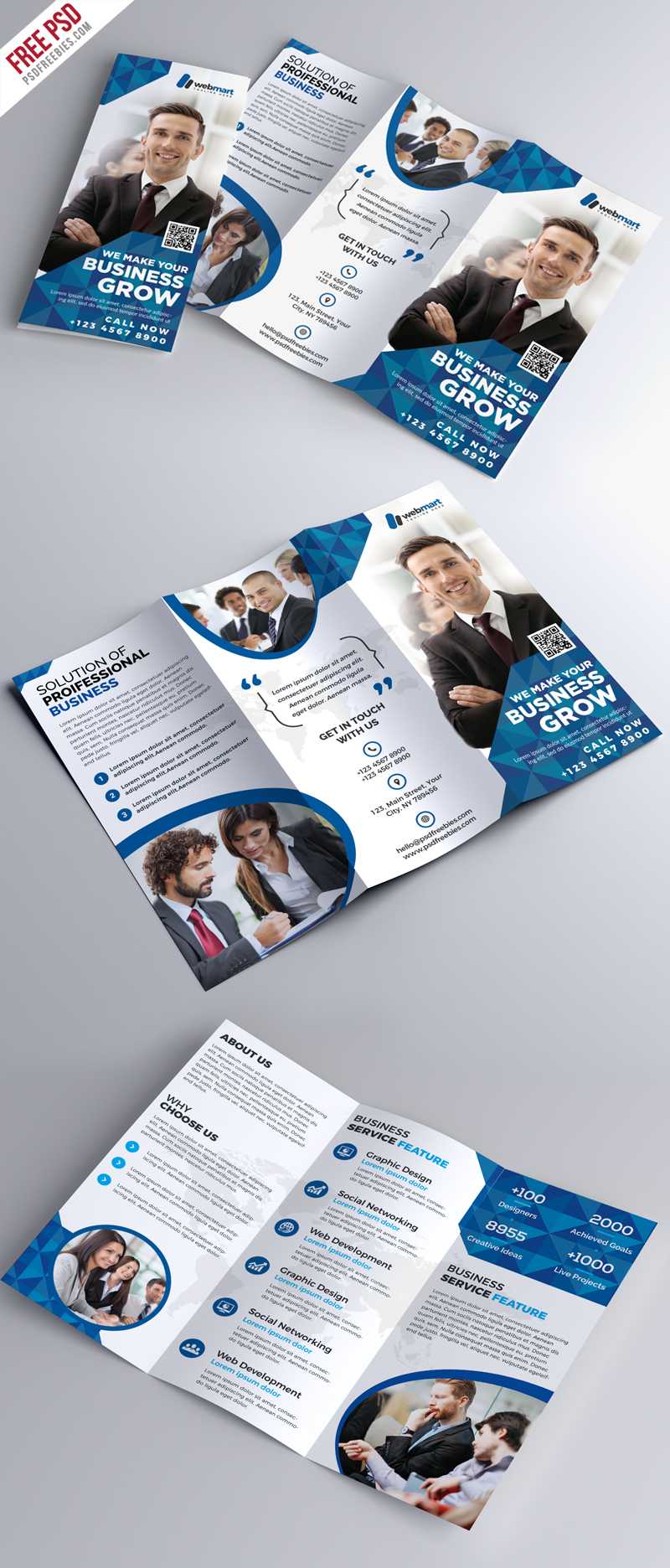 3 Fold Brochure Template Psd Free Download - Rebeccachulew.com