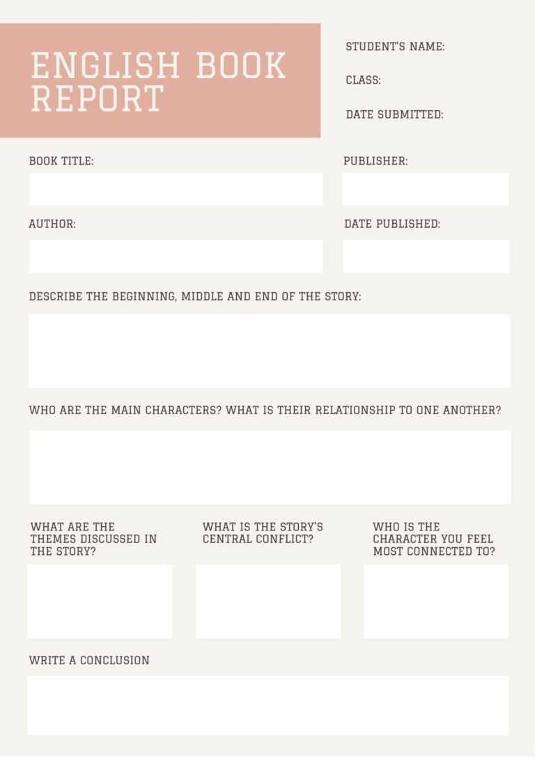 Cream Modern Middle School Book Report – Templates By Canva In Middle ...