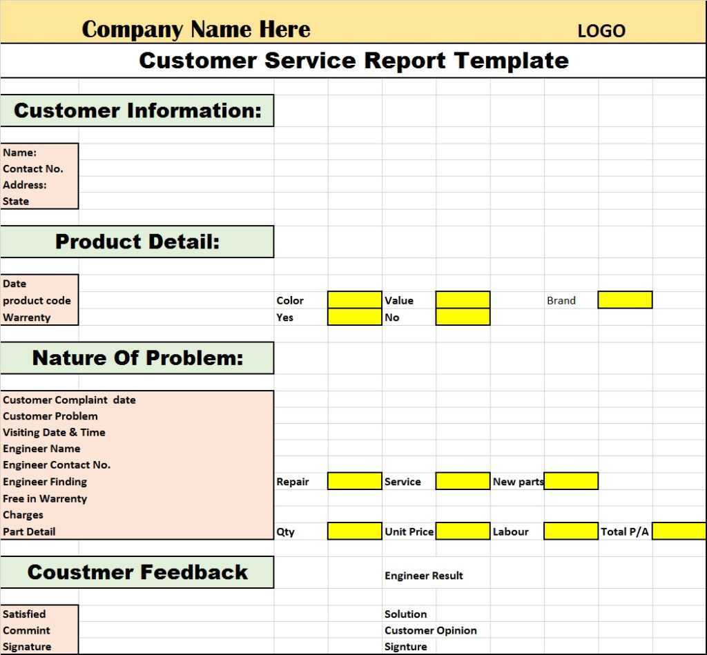 Customer Service Report Template – Free Report Templates Pertaining To ...