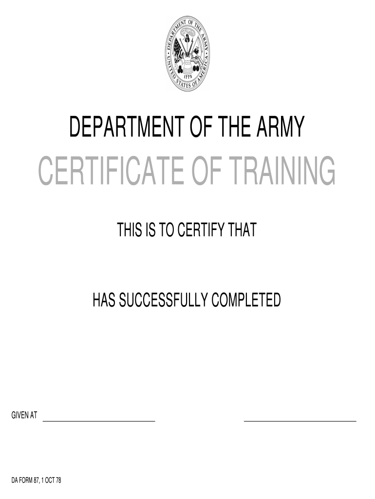 Da Form 10 – Fill Online, Printable, Fillable, Blank PdfFiller Pertaining To Army Certificate Of ...