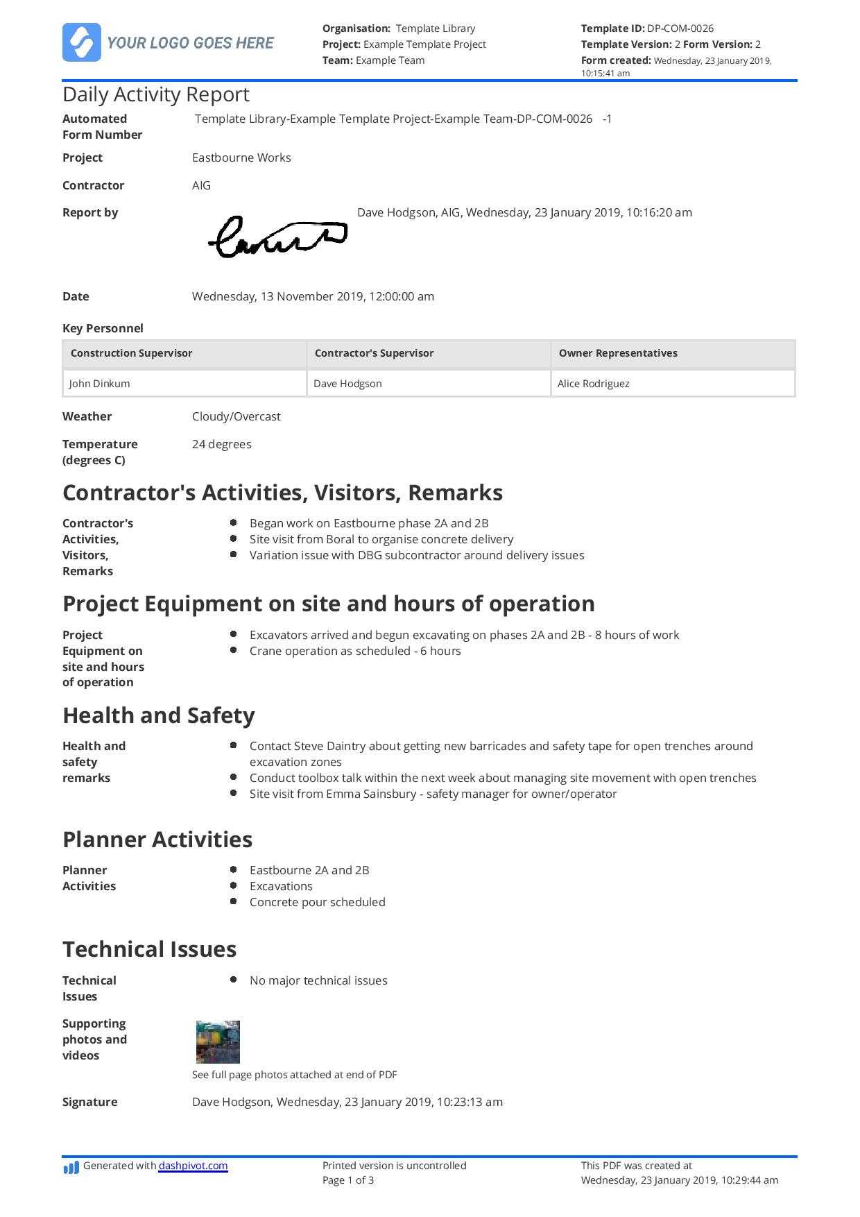 Operations Manager Report Template - Rebeccachulew.com