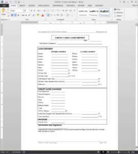 Daily Cash Report Template With End Of Day Cash Register Report ...