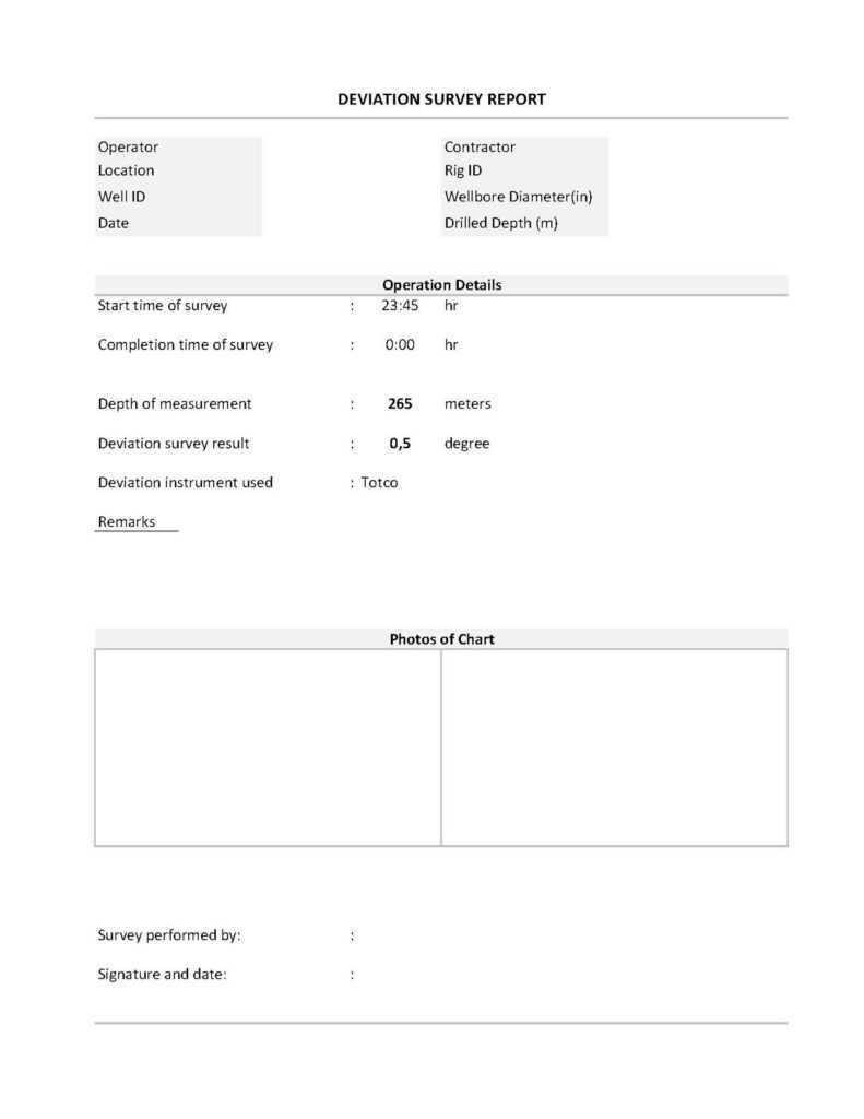 Deviation Survey Report Template – Drilling Templates With Deviation ...