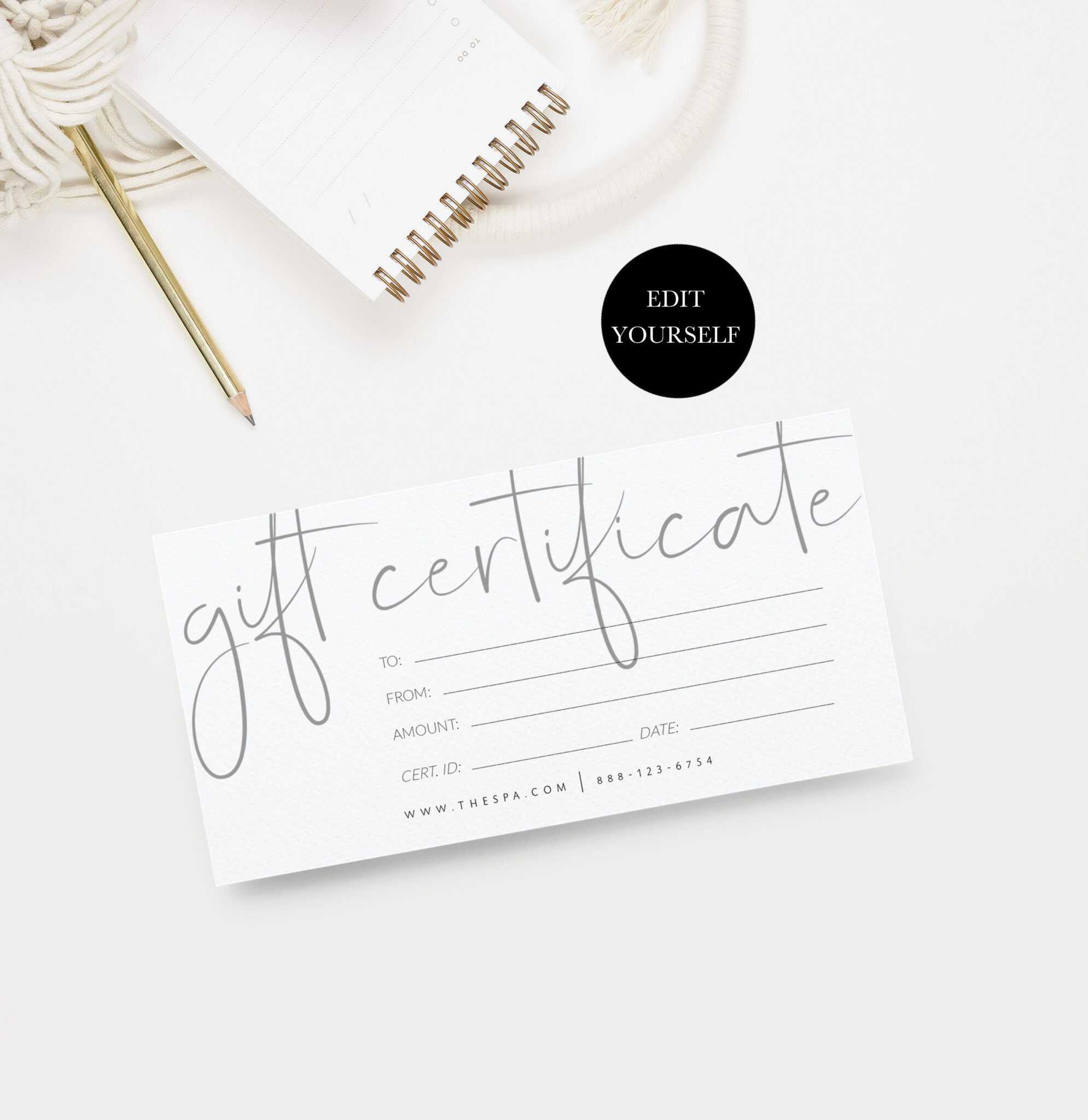 DIY Gift Certificate Template Gift Voucher Certificate – Etsy ...