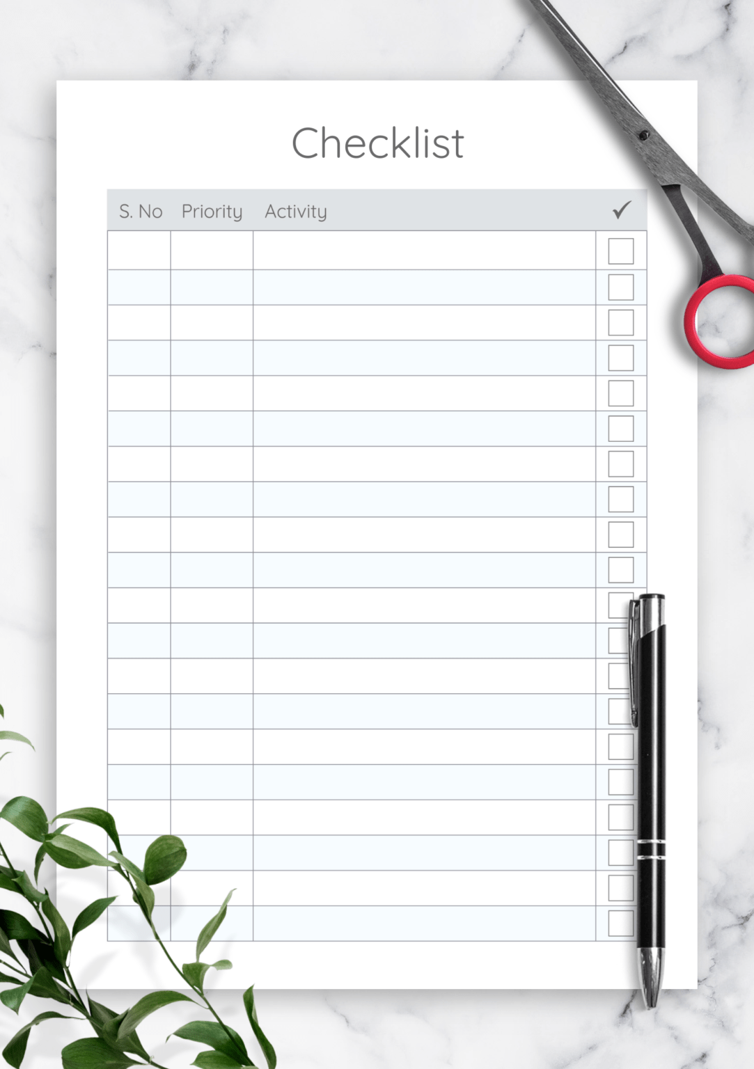 Download Printable Priority Checklist Template PDF Throughout Blank ...
