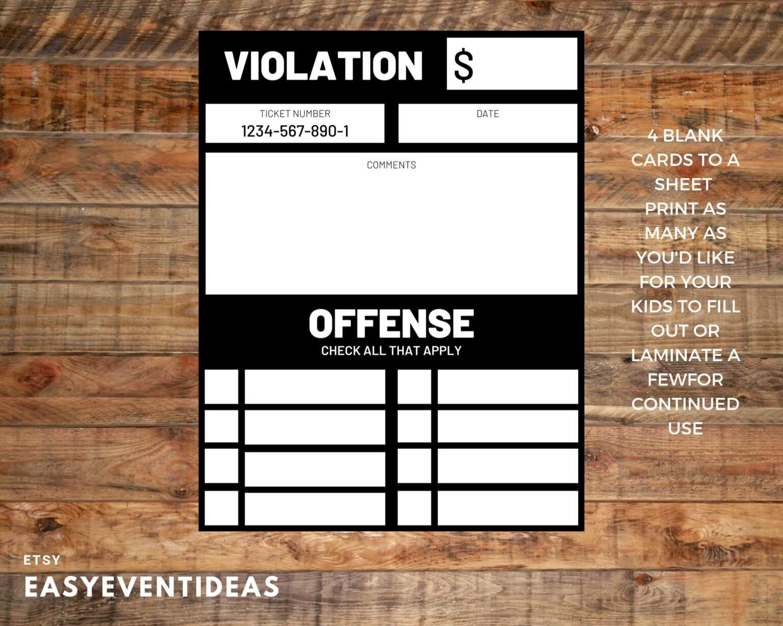 Blank Speeding Ticket Template - Rebeccachulew.com