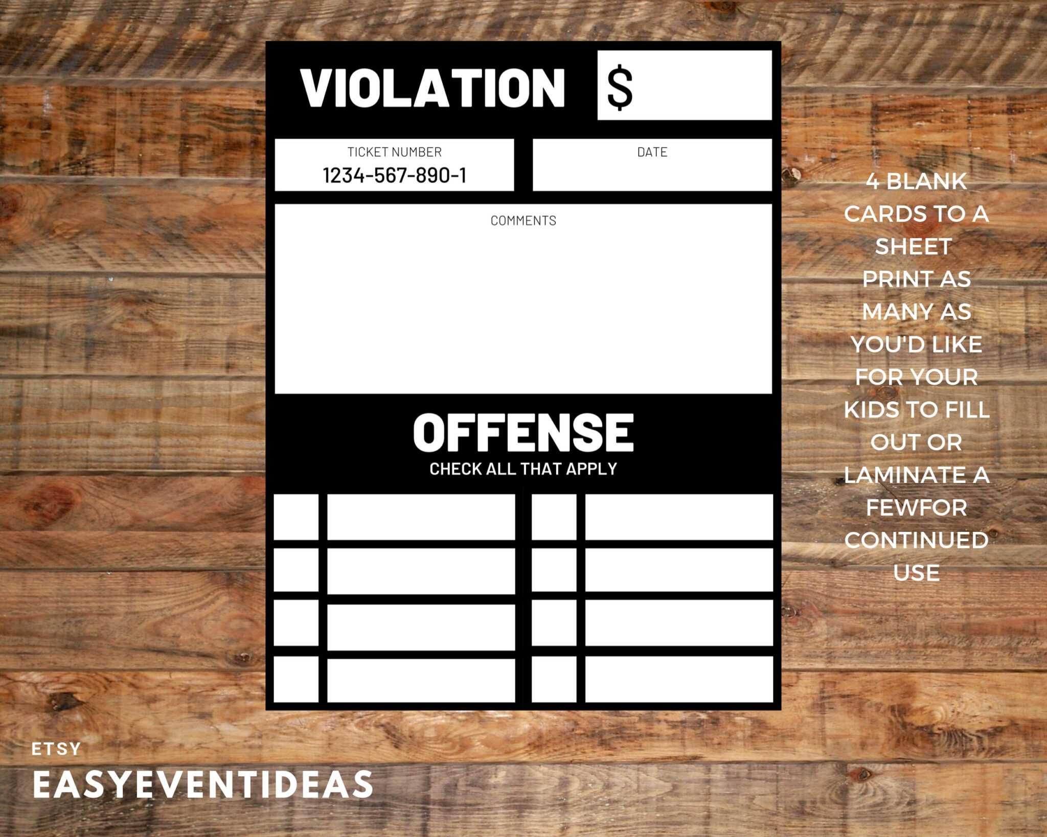Blank Speeding Ticket Template - Rebeccachulew.com