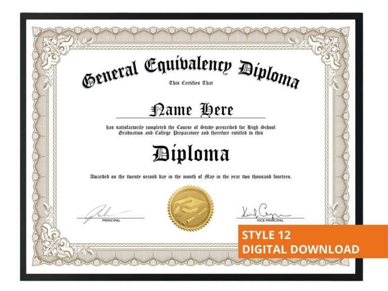 Editable GED Diploma, Fake GED Diploma, Custom GED Diploma Pertaining ...