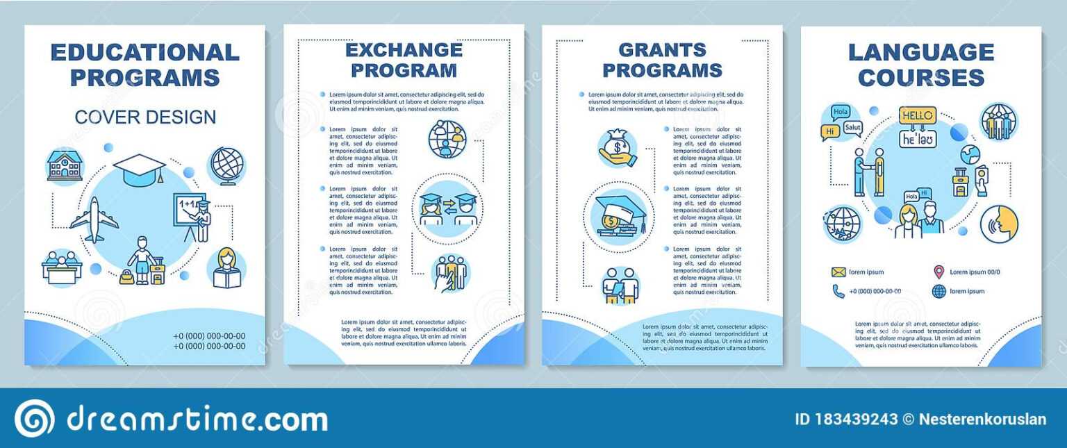 Educational Program Brochure Template Stock Vector – Illustration ...