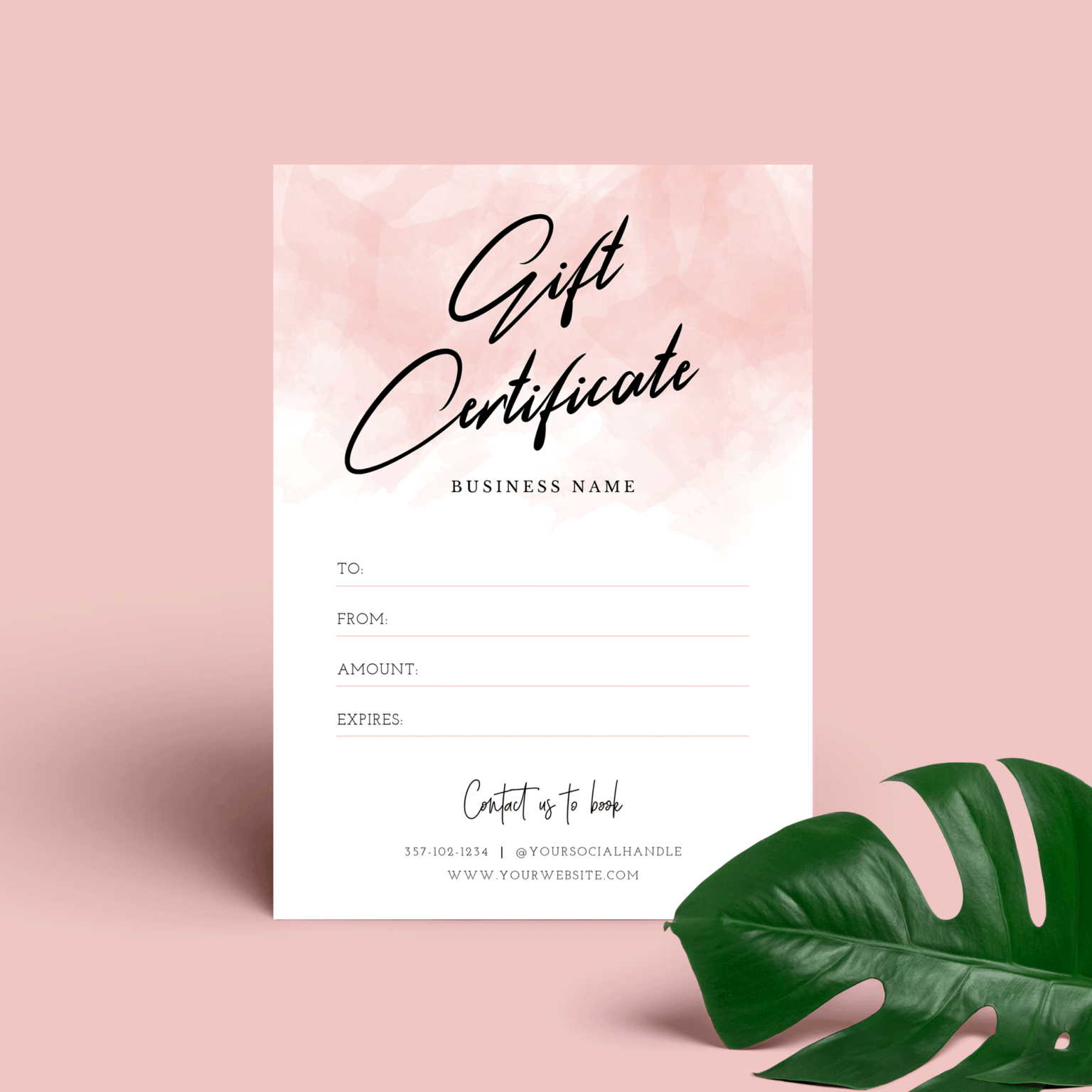 Pink Gift Certificate Template - Rebeccachulew.com