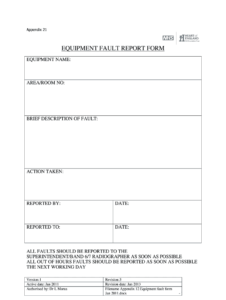 Equipment Fault Report: Fill Out & Sign Online DocHub Throughout ...
