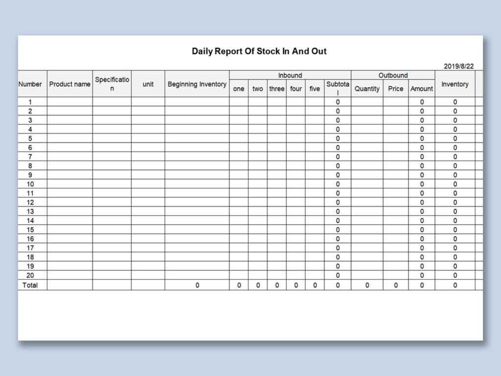 EXCEL Of Daily Report Of Stock In And Out - Rebeccachulew.com