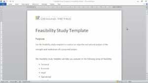 Feasibility Study Template With Technical Feasibility Report Template ...