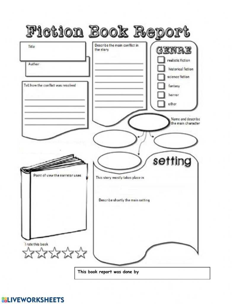 Fiction Book Report Worksheet Within Book Report Template In Spanish ...