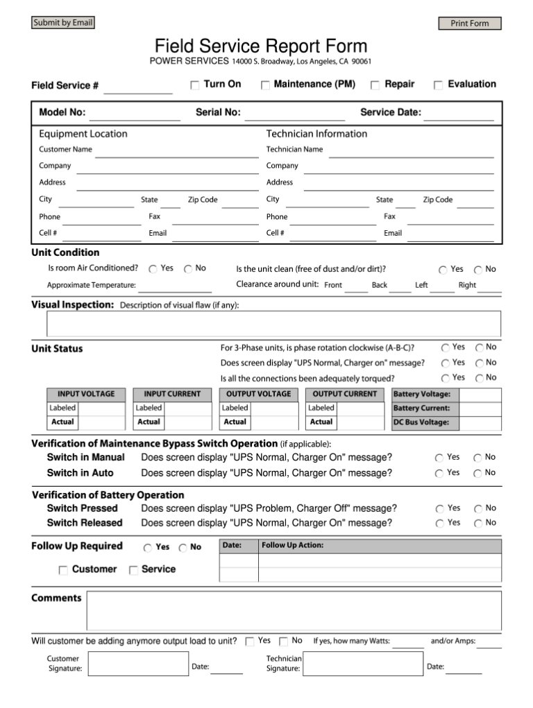 Field Service Report Form: Fill Out & Sign Online DocHub In Field Report Template ...