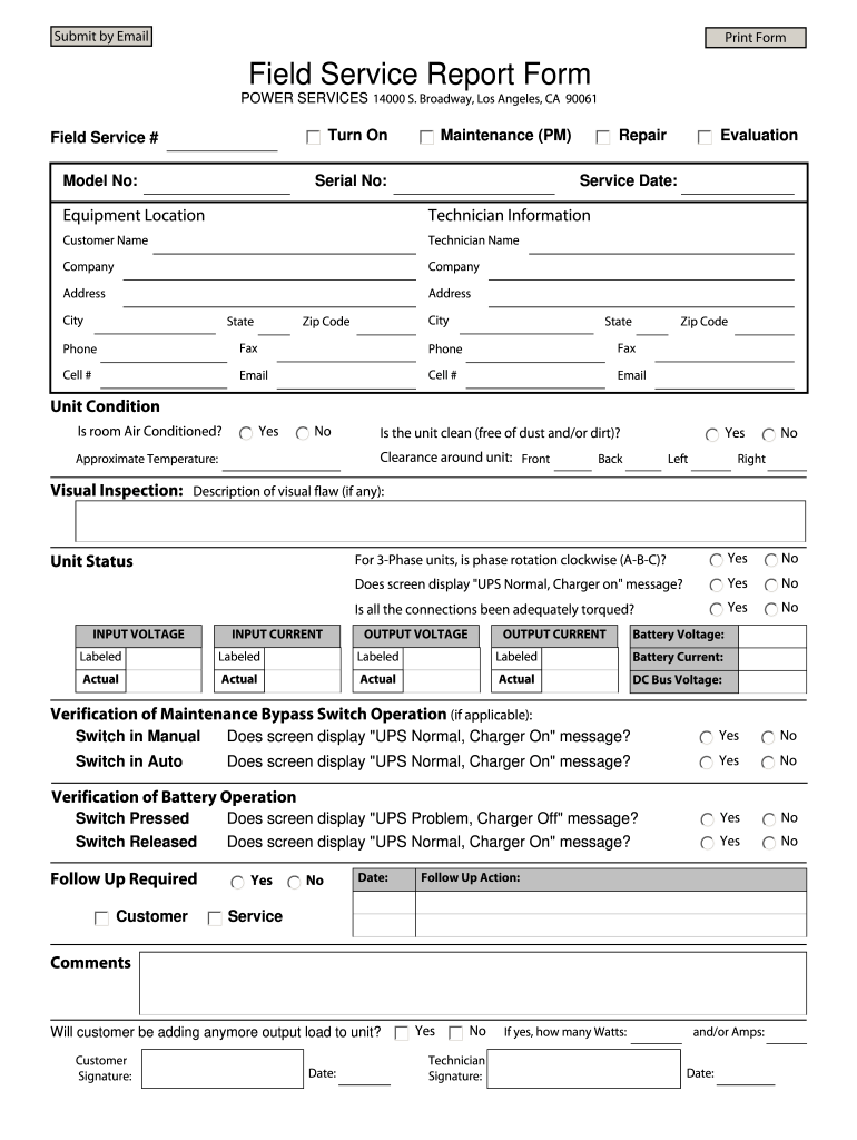 Field Service Report Form: Fill Out & Sign Online DocHub In Field Report Template ...