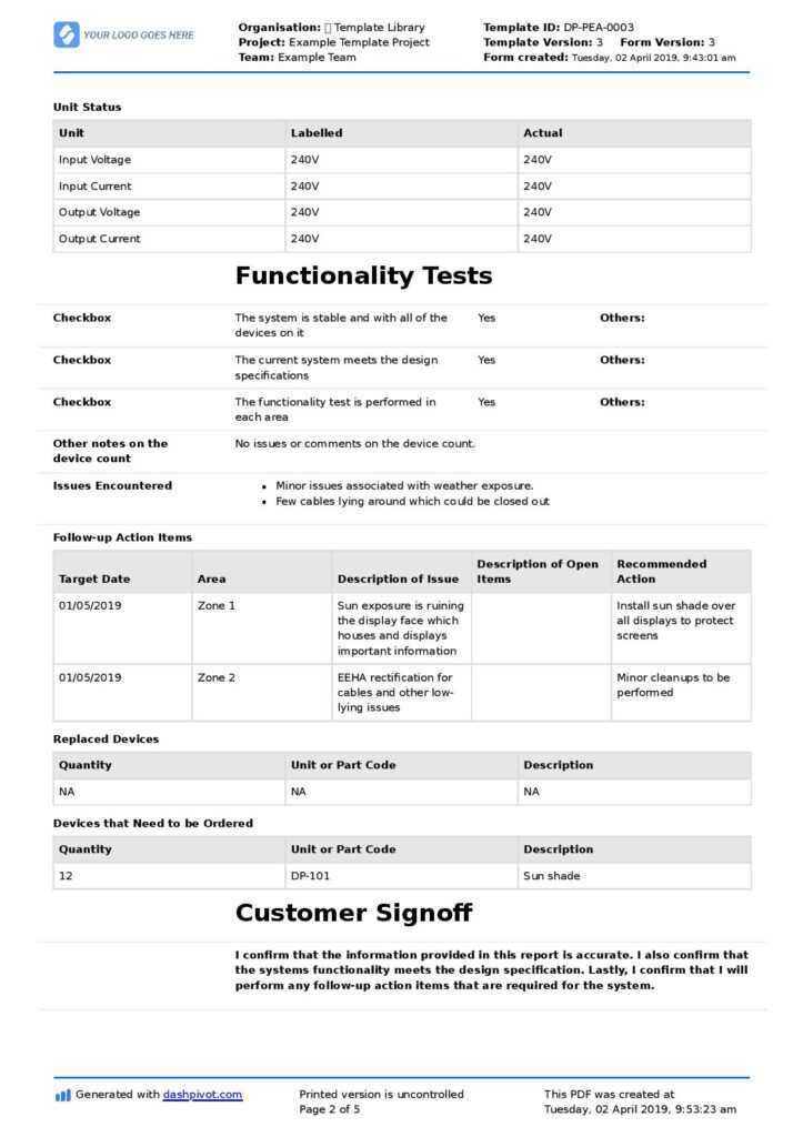Field Service Report Template (Better Format Than Word, Excel, PDF) In ...