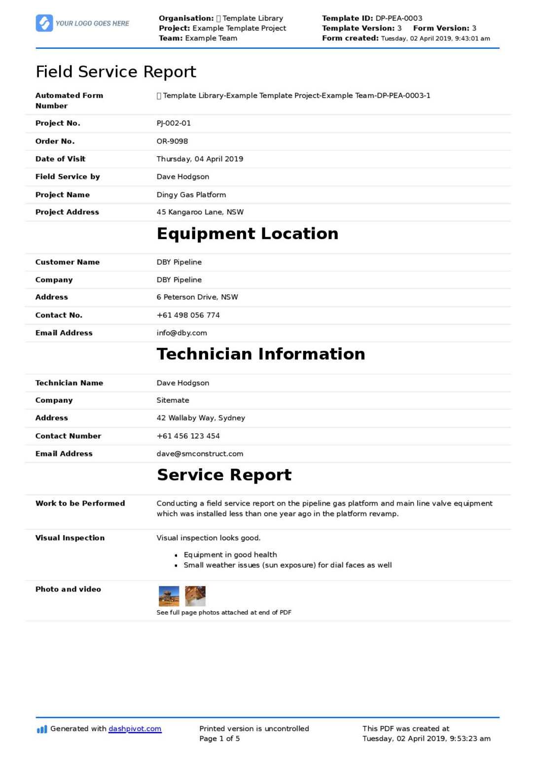 Field Service Report Template (Better Format Than Word, Excel, PDF ...