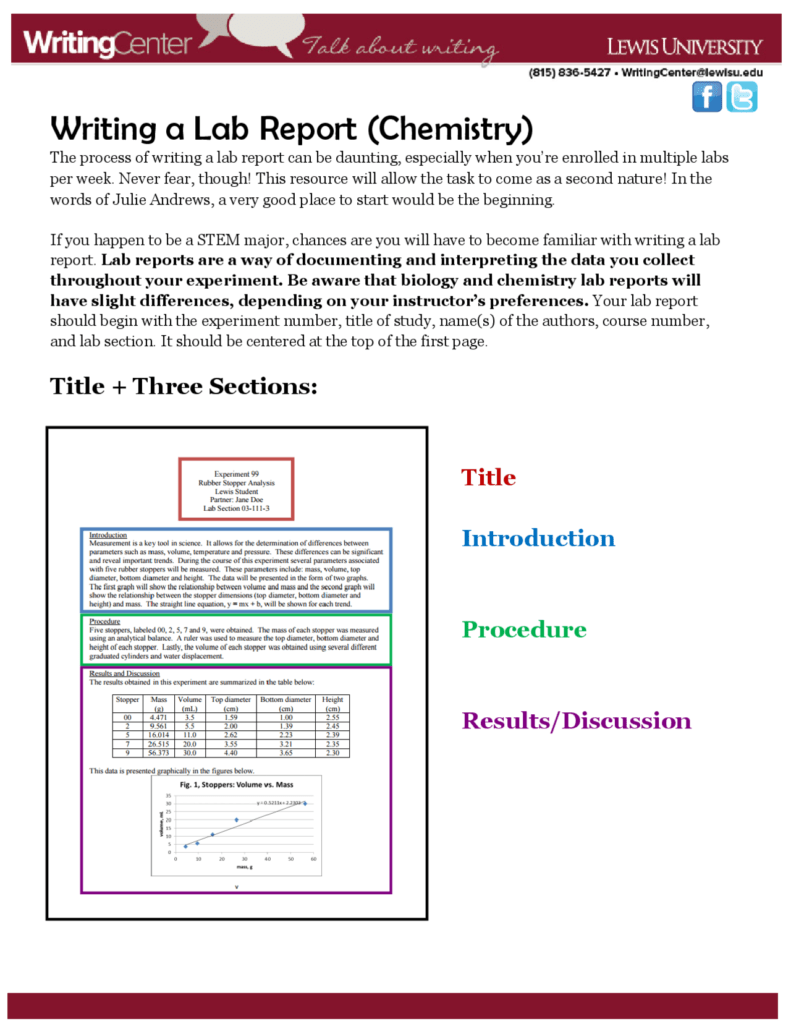 Formal Lab Report Example Chemistry Study Guides, Projects Inside ...