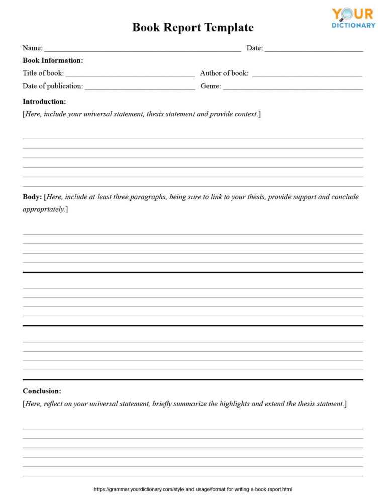 Book Report Template 3Rd Grade - Rebeccachulew.com