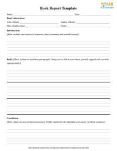 Format For Writing A Book Report With Book Report Template 5Th Grade ...