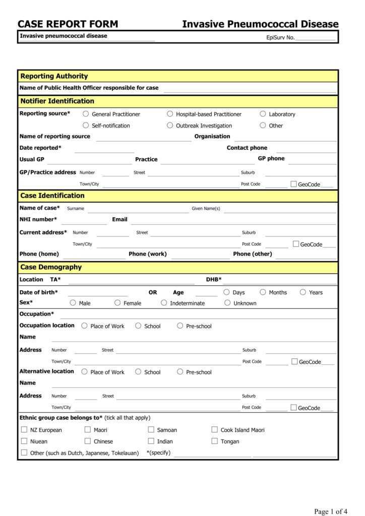 FREE 10+ Case Report Forms In PDF MS Word For Case Report Form Template - Rebeccachulew.com