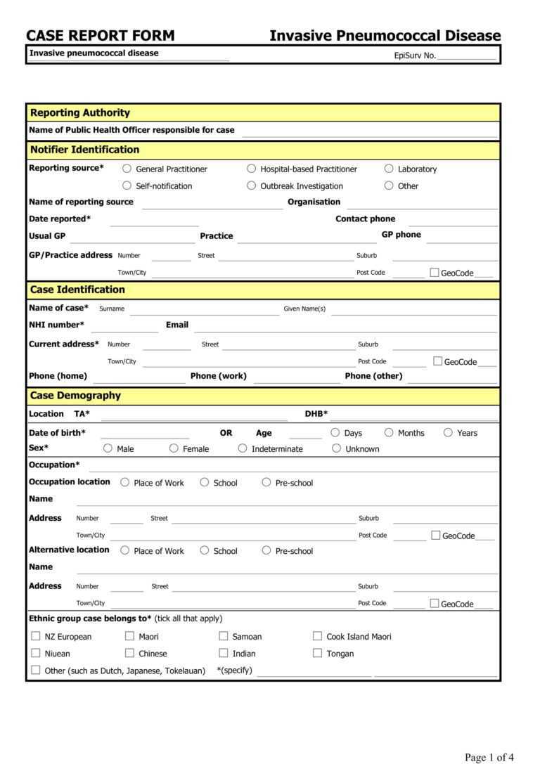 FREE 10+ Case Report Forms In PDF MS Word For Case Report Form Template - Rebeccachulew.com