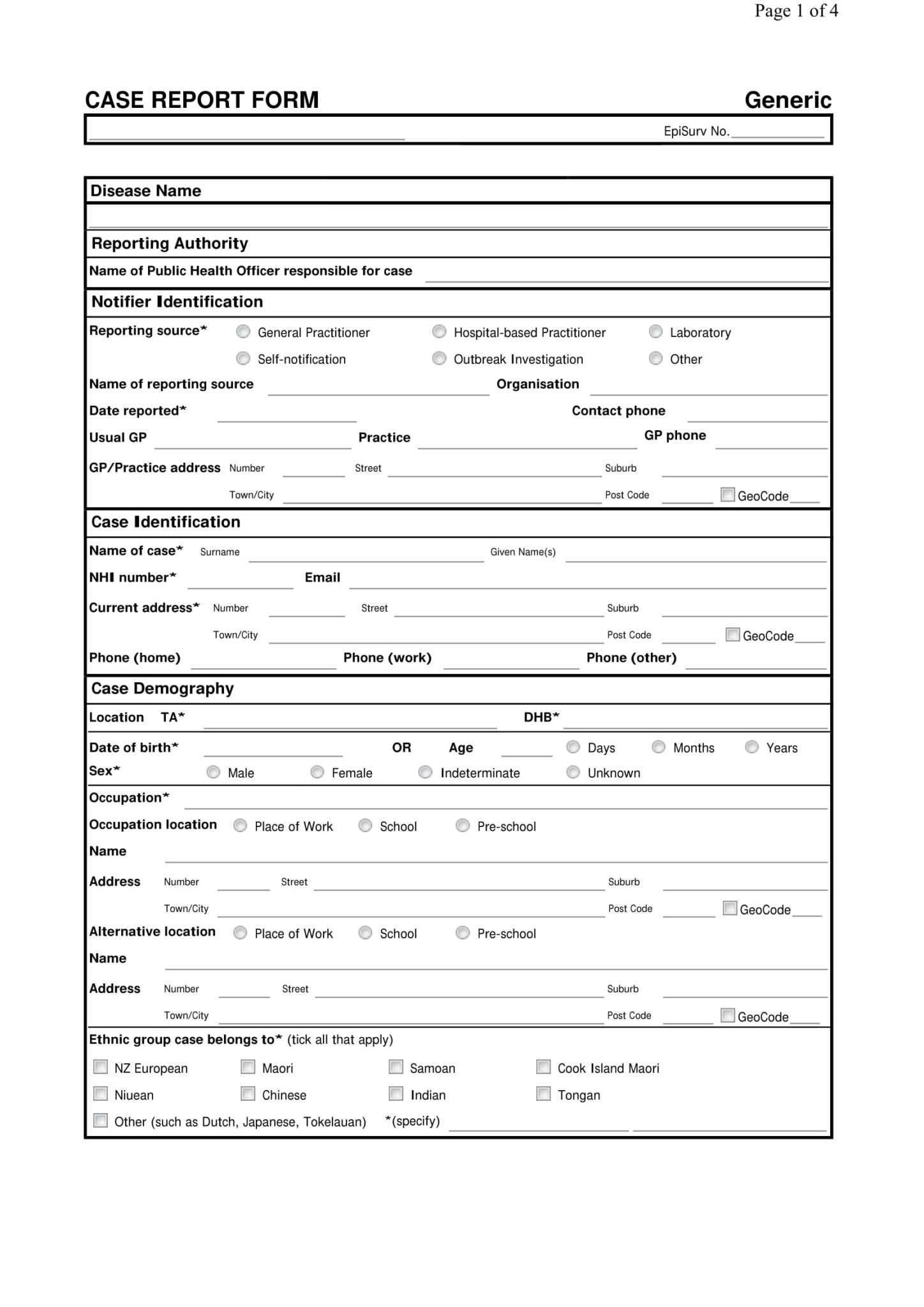 FREE 10+ Case Report Forms In PDF MS Word Regarding Case Report Form ...
