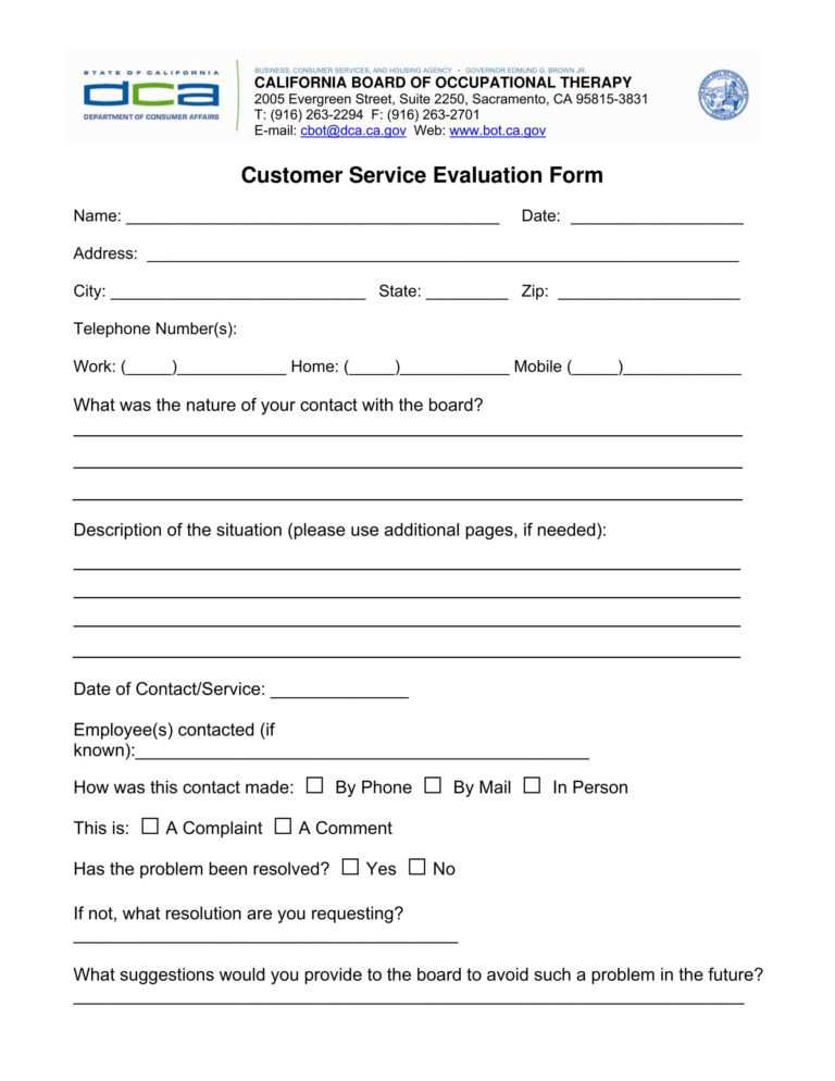 FREE 10+ Customer Service Evaluation Forms In PDF Within Blank ...