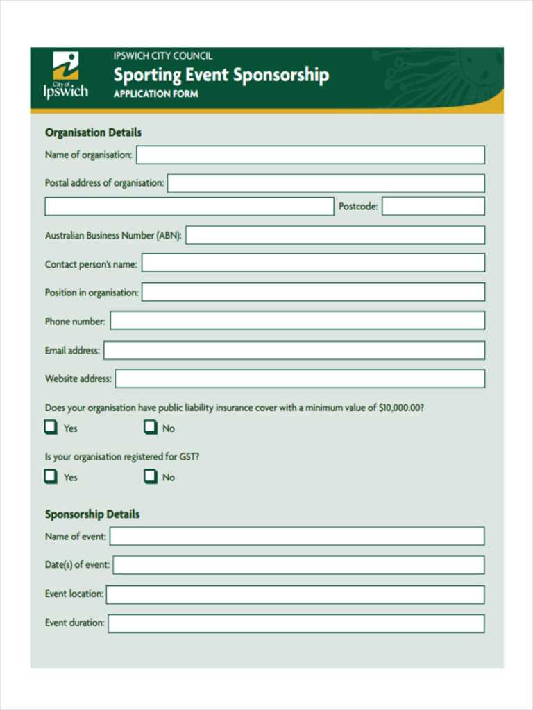 FREE 10+ Event Sponsorship Forms In MS Word PDF Pages Throughout Blank ...