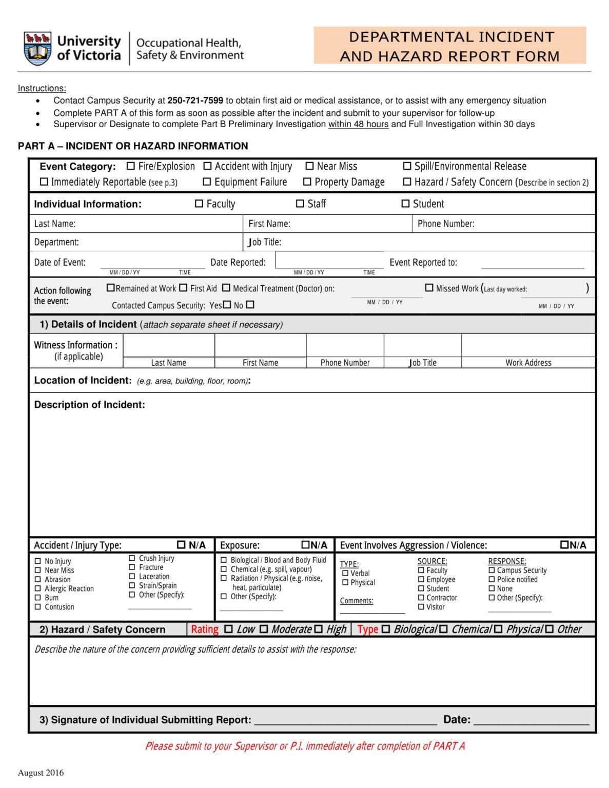 FREE 10+ Hazard Report Forms In MS Word PDF In Hazard Incident Report ...