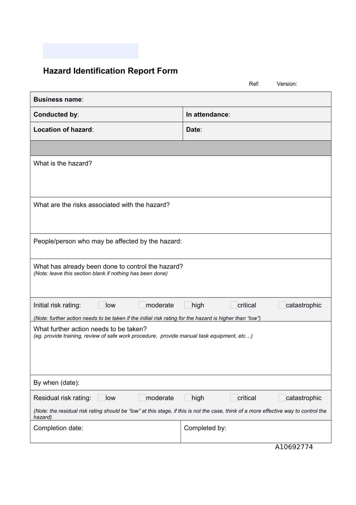 FREE 10+ Hazard Report Forms In MS Word PDF With Regard To Safety ...