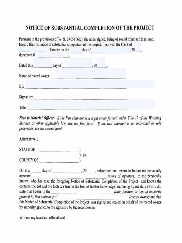 FREE 10+ Notice Of Completion Forms In MS Word PDF Within Certificate ...