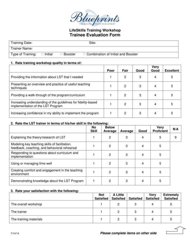 FREE 10+ Trainee Evaluation Forms In MS Word PDF For Training Feedback ...