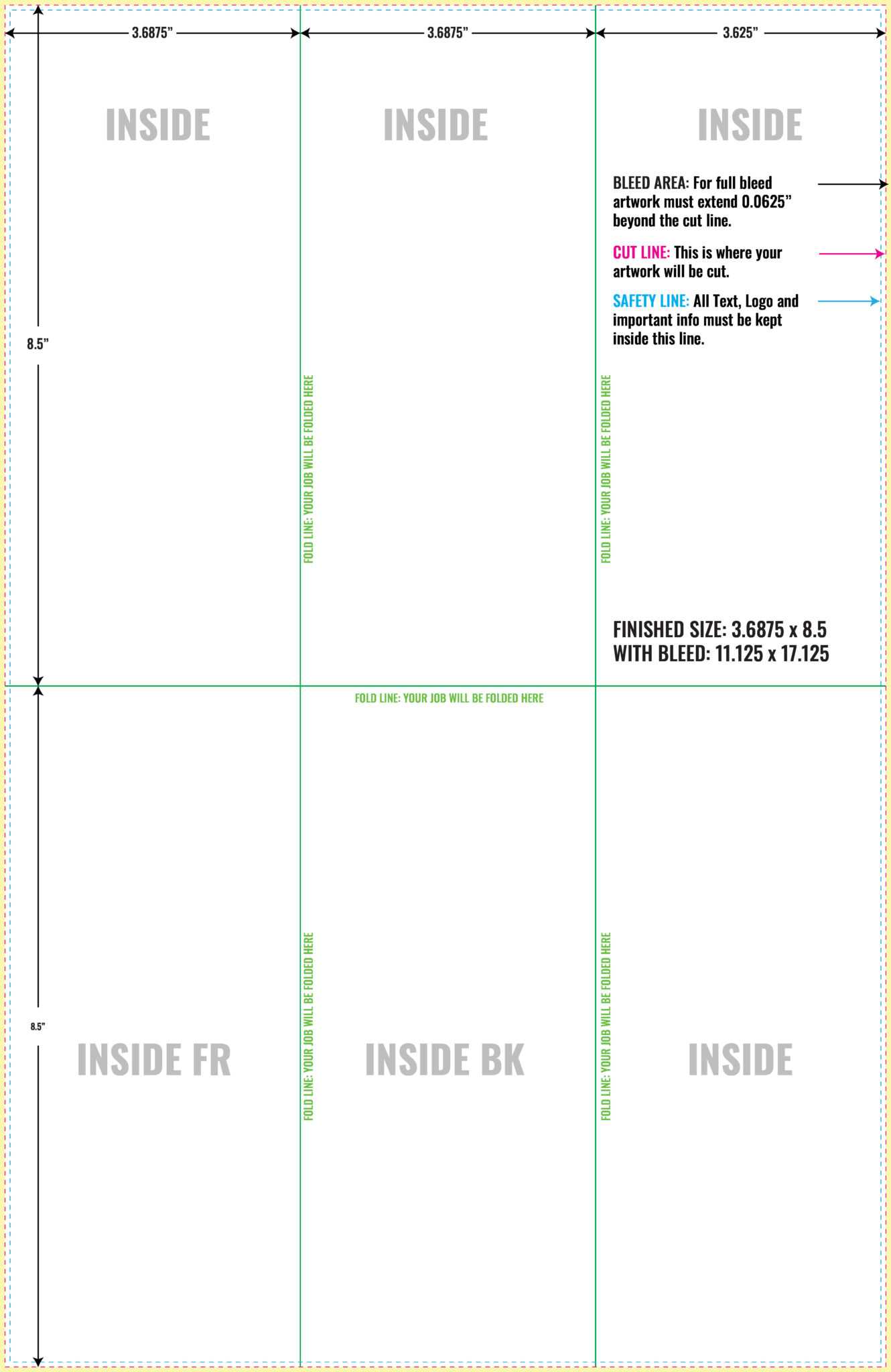 Free Adobe Illustrator 10″ X 10″ Brochure Layout Guidelines For 11X17 ...