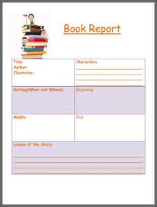 Free Book Report & Worksheet Templates – Word Layouts For Book Report ...