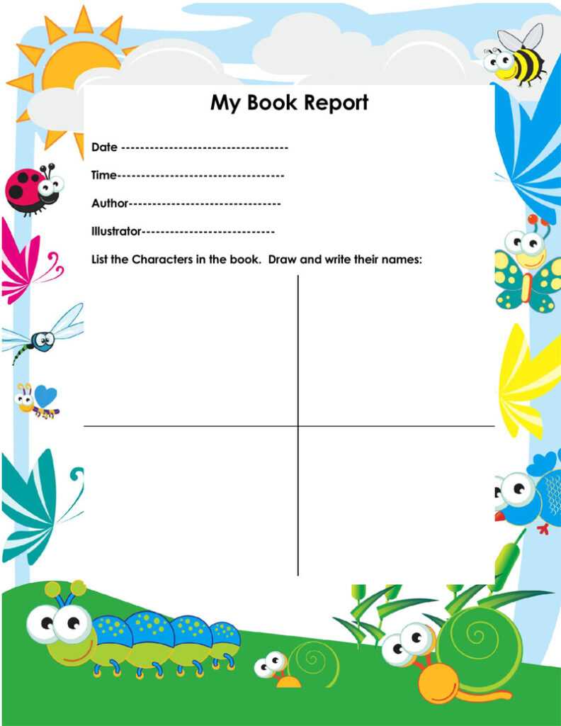Free Book Report & Worksheet Templates – Word Layouts In 1St Grade Book ...
