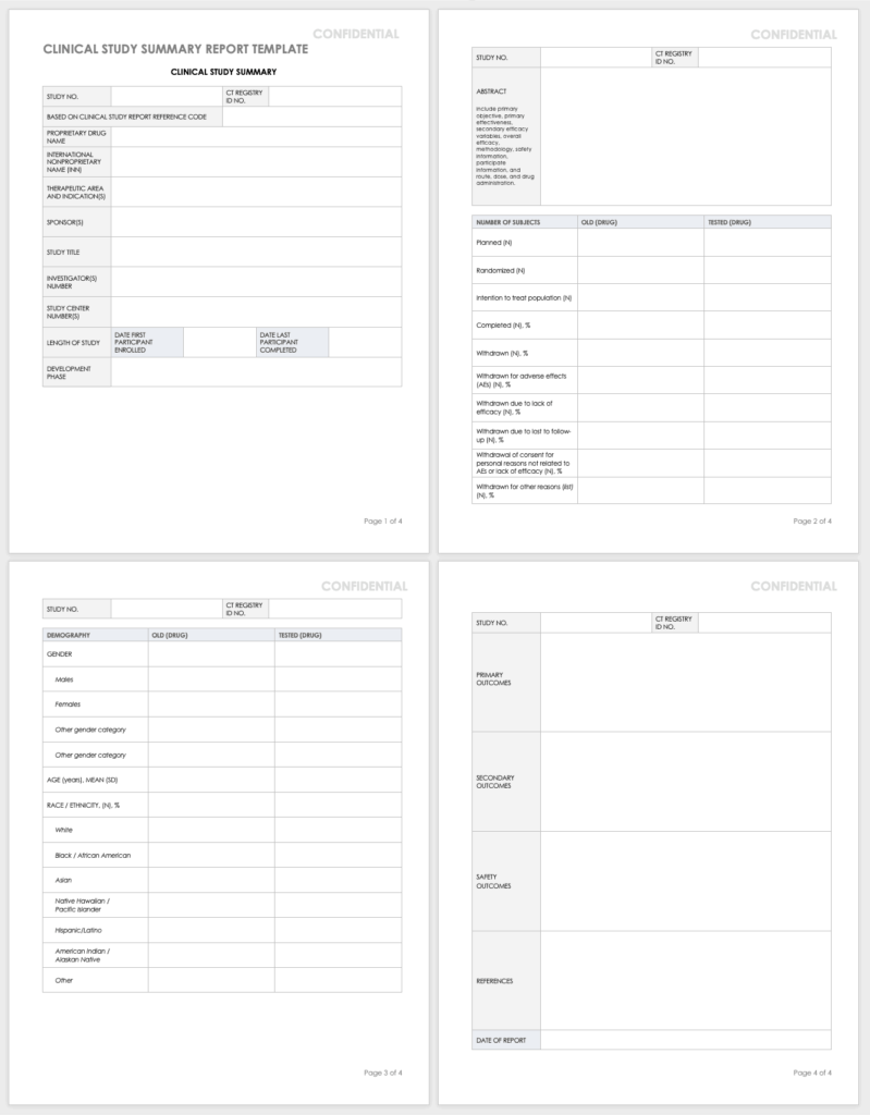 Free Clinical Trial Templates Smartsheet With Trial Report Template ...