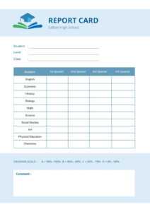 Free custom printable high school report card templates Canva In High ...