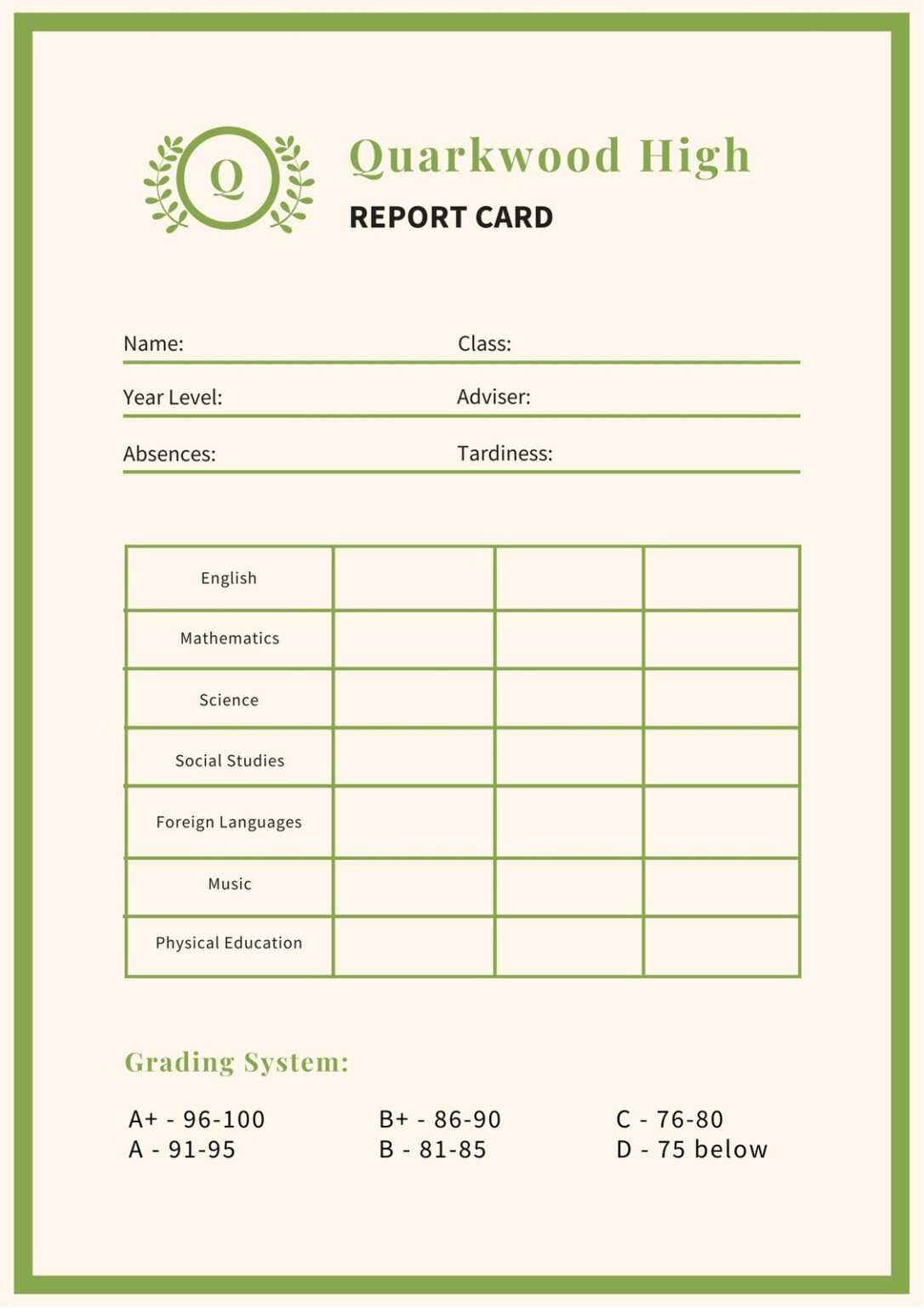 Free custom printable high school report card templates Canva In High ... Free custom printable high school report card templates Canva In High ...
