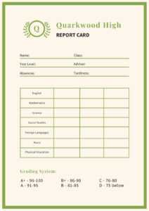 Free Custom Printable High School Report Card Templates Canva In High ...