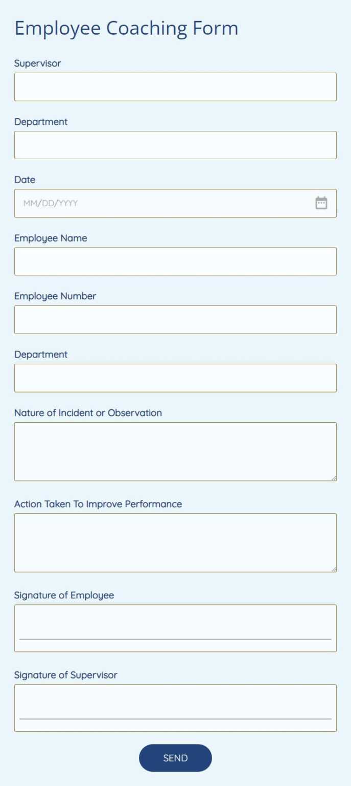Free Employee Coaching Form Template 10FormBuilder With Regard To ...