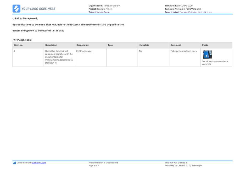 Free Factory Acceptance Testing Checklist (FAT) – Better Than PPT For ...