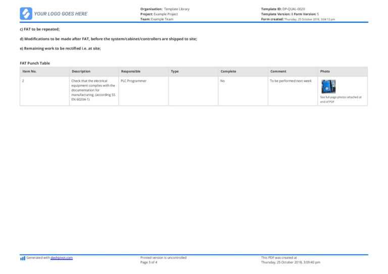 Free Factory Acceptance Testing Checklist (FAT) – Better Than PPT For ...