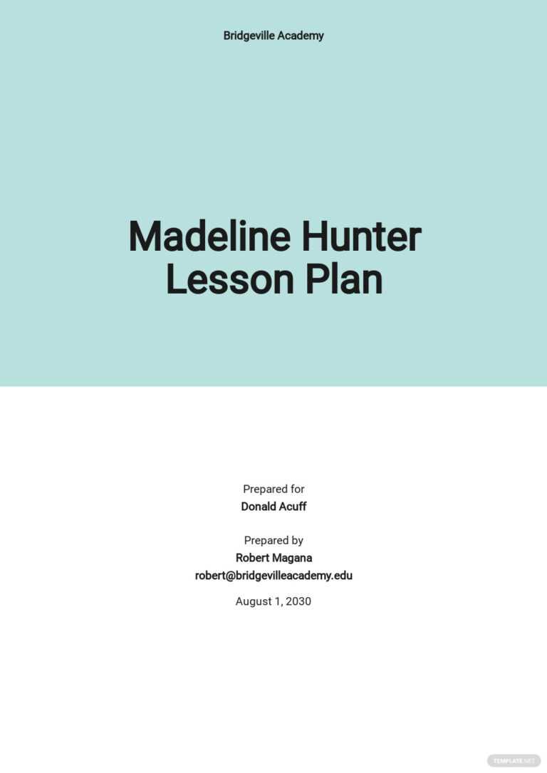 Free Free Blank Madeline Hunter Lesson Plan Template – Google Docs With ...