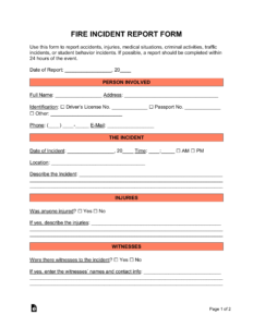 Free Incident Report Templates (10) Sample – PDF Word – EForms Inside ...