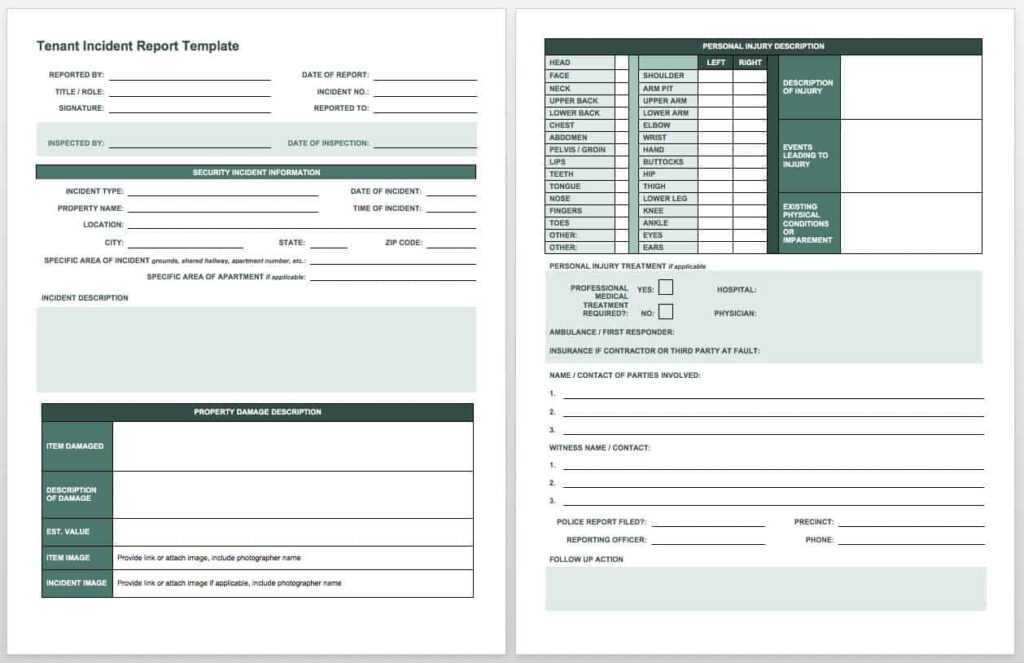 Free Incident Report Templates & Forms Smartsheet Throughout Equipment ...