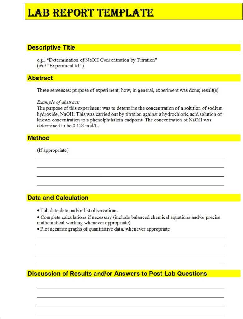 Free Lab Report Template – Free Report Templates Pertaining To Science ...