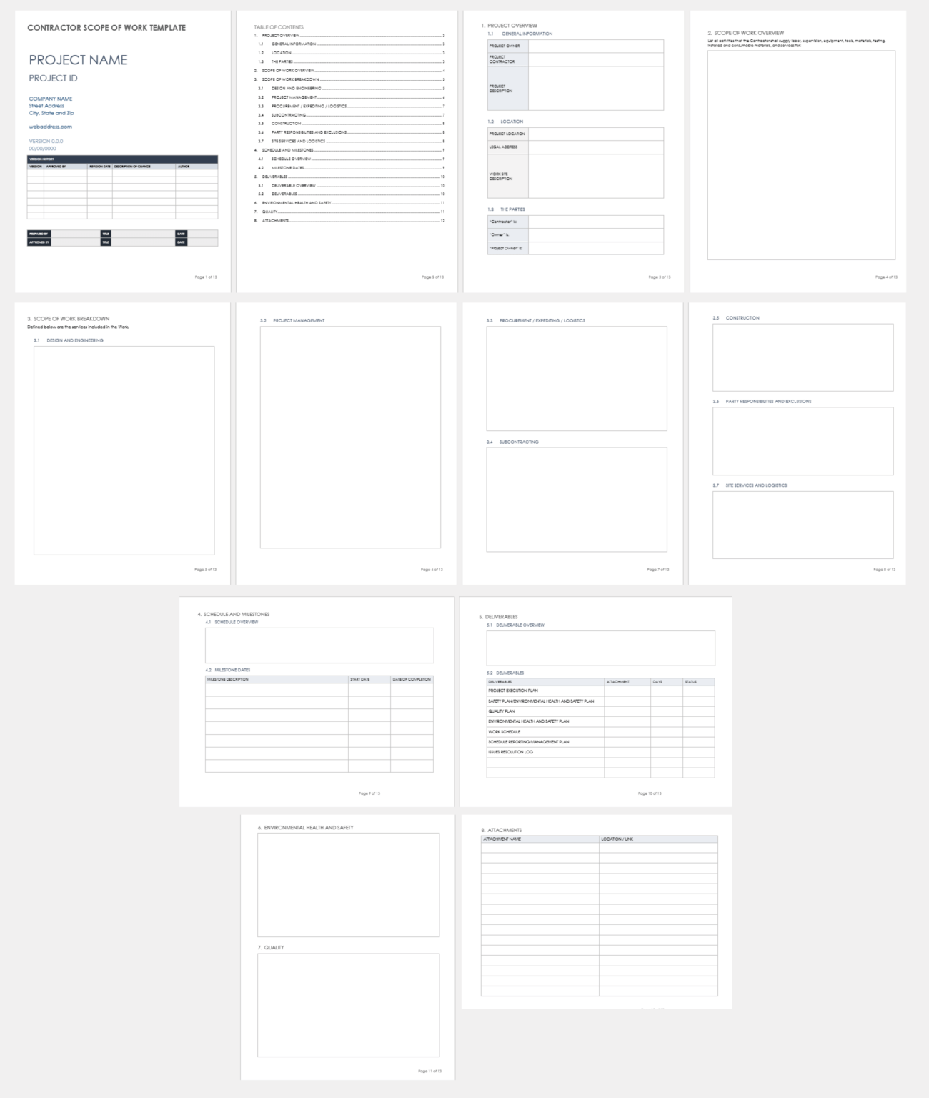 Free Microsoft Word Scope Of Work Templates Smartsheet Regarding Blank ...